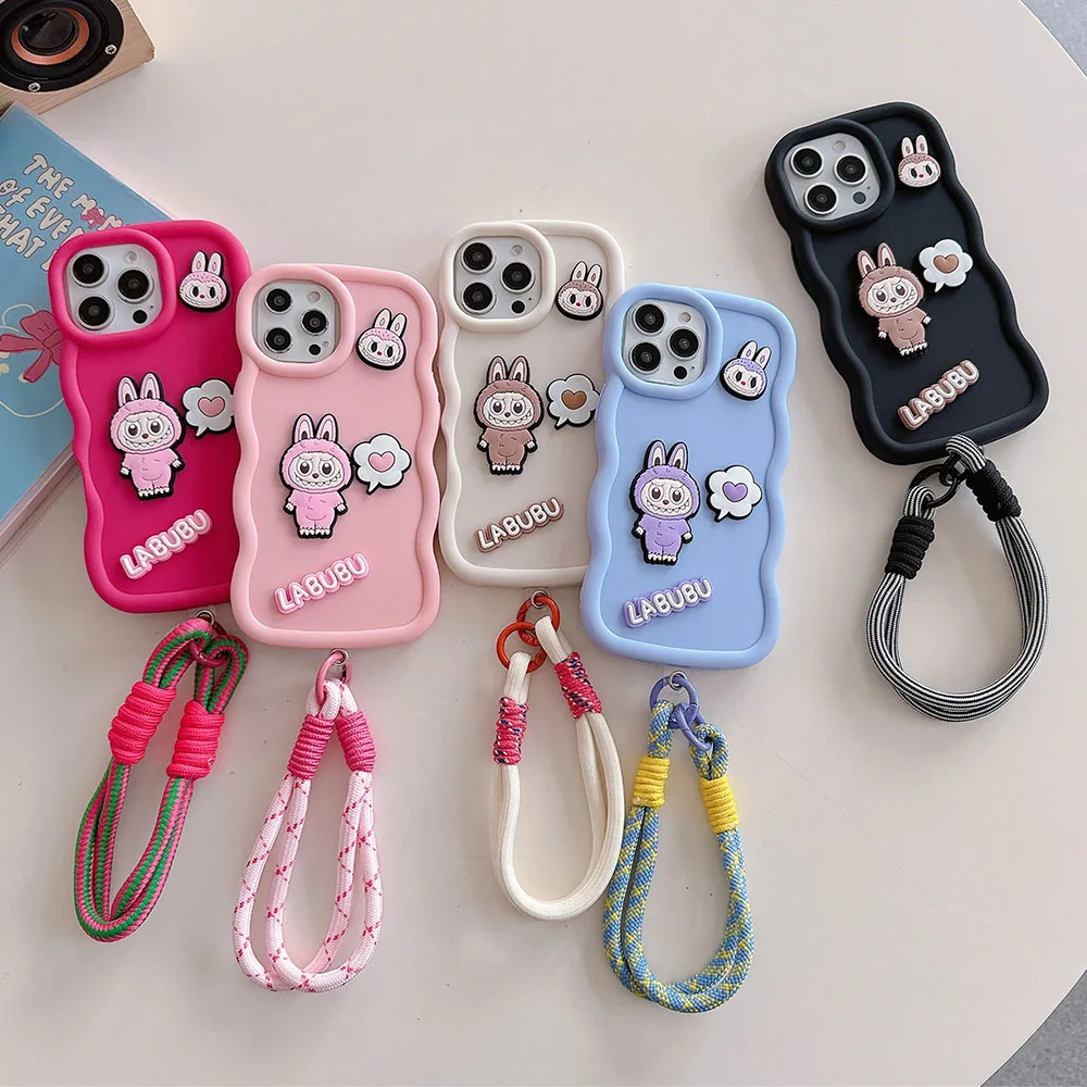 Cartoon Cute LaBuBu Soft Silicone Phone Case for M13 4G (Black)
