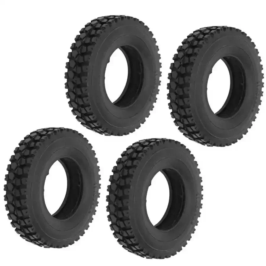 4Pcs Rubber Tyres Wheel Tires With Sponge for 1:14 Tamiya Tractor RC ...