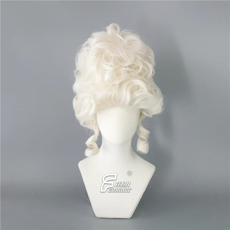Peluca-de-cabello-rizado-medio-para-mujer-Cosplay-de-Reina-francesa-Mar ...