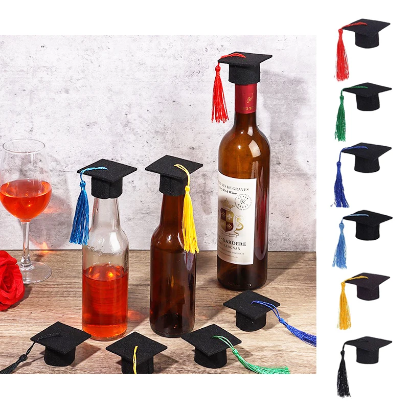 10pcs-Cute-Mini-Graduation-Bachelor-Caps-Ceremony-Champagne-Wine-Beer ...