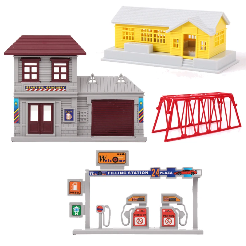 Miniature-Building-Gas-Station-House-Assembly-Model-ABS-Diy-Toys-For ...