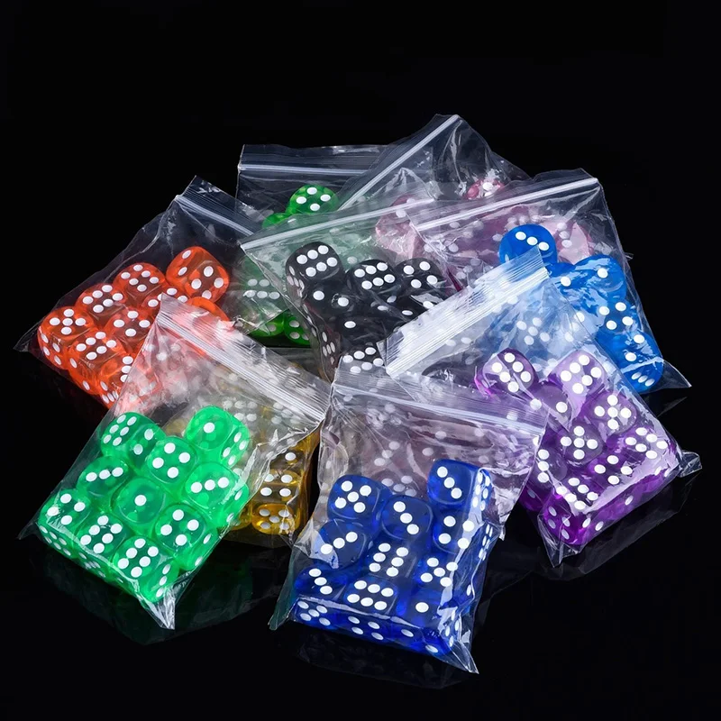 30PCS-6-Sided-Portable-Table-Games-Dice-14MM-Acrylic-Round-Corner-Board ...
