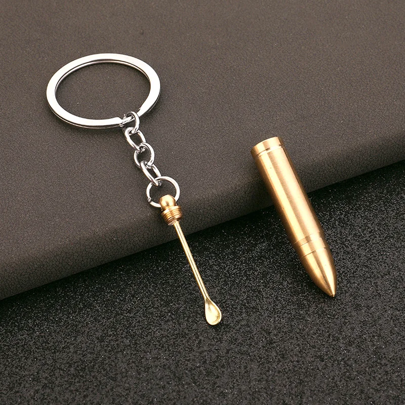 Creative-Simulation-Bullet-Ear-Spoon-Keychains-for-Women-Men-Brass-Key ...