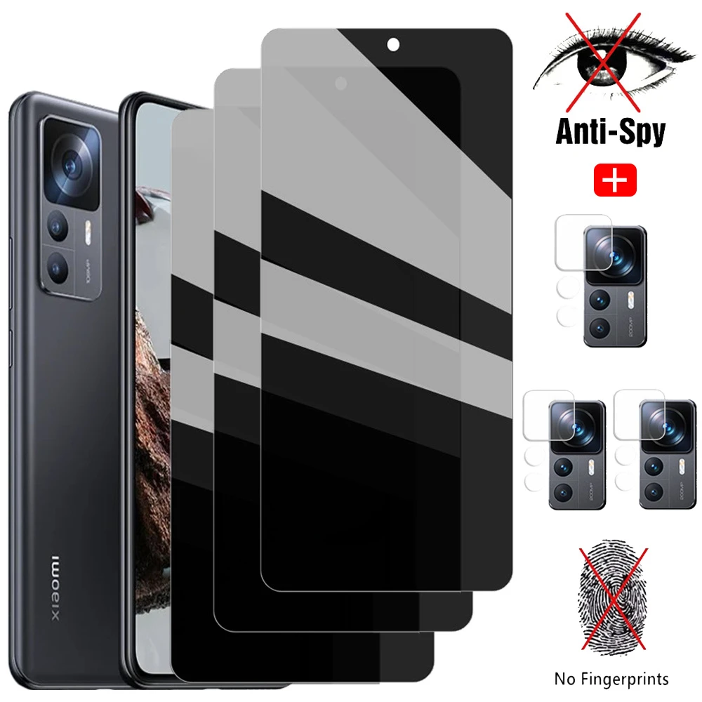 Anti spy Tempered Glass For Xiaomi 12T Pro Privacy Screen Protector ...