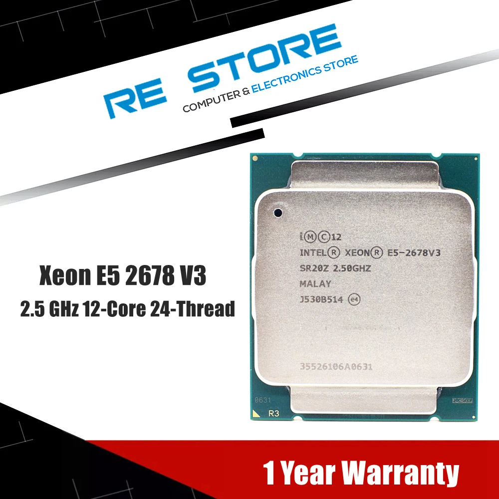Intel Xeon E5 2678 V3 CPU 2.5G 사용 LGA 2011 3 2678V3 PC 데스크탑 프로세서 (X99 ...