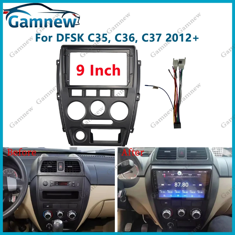 9 Inch Car Frame Fascia Cable Adapter For DFSK C35 C36 C37 2012 ...
