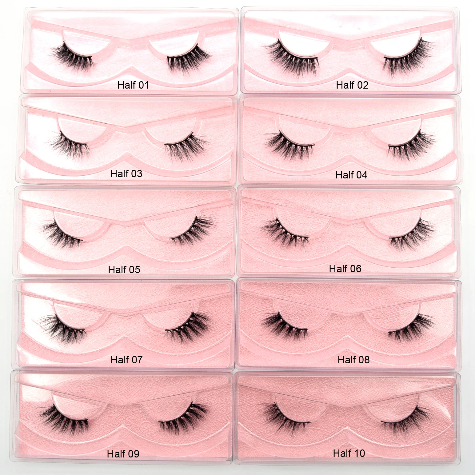 Visofree Half Lashes 3D False Eyelash Half Mink Eyelash Messy Cross ...