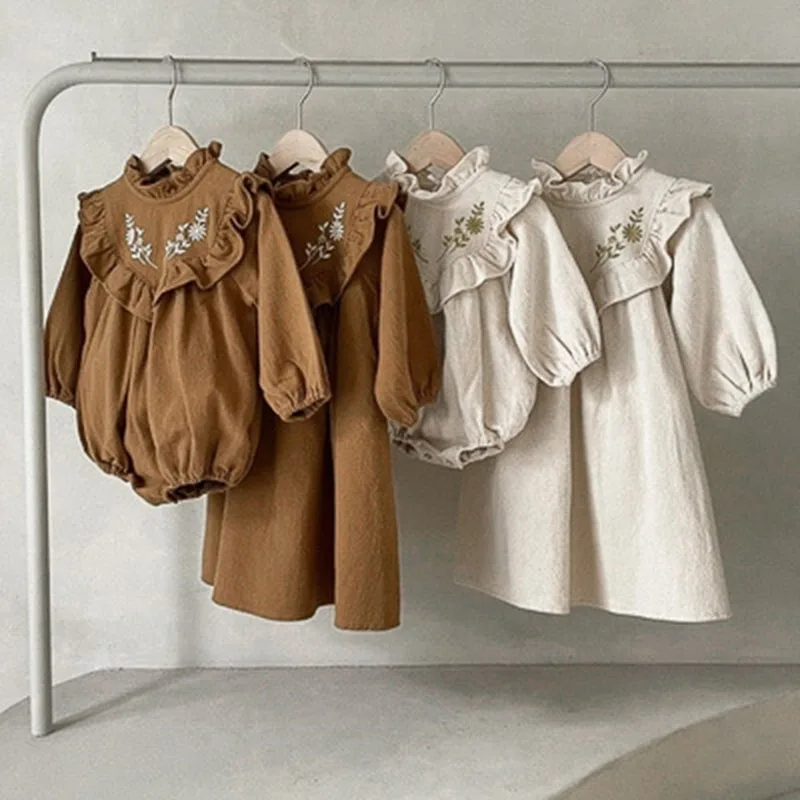 Autumn-Spring-Family-Matching-Outfits-Sister-Clothing-Girl-Party-Dress ...