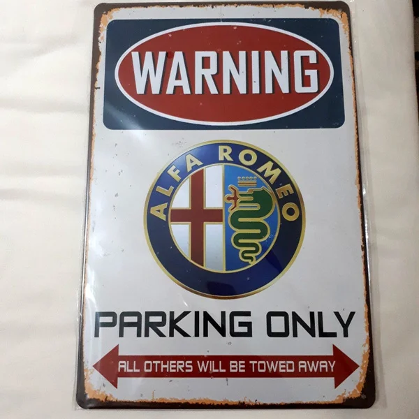 Alfa-Romeo-Parking-Only-Tin-Sign-Plaque-Aged-Vintage-Design-Superb ...