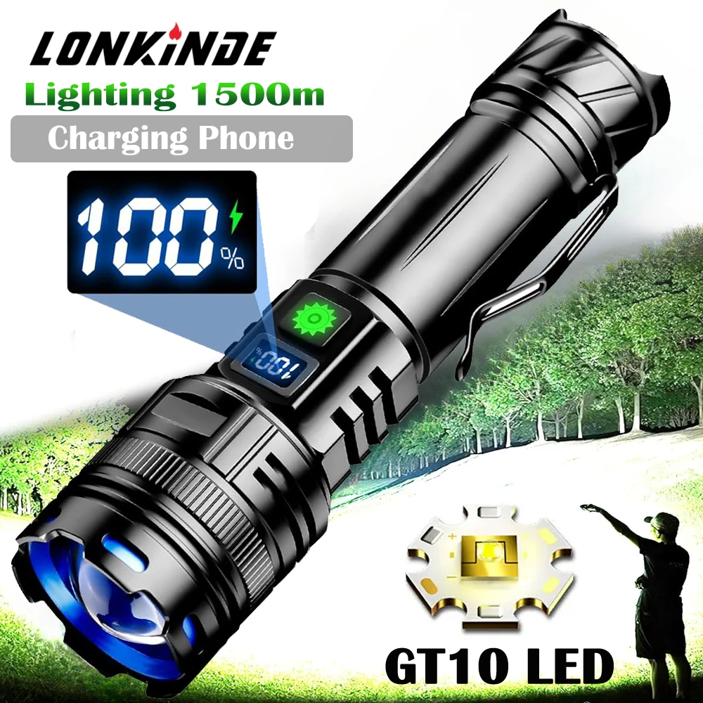 High-Power-30W-LED-Flashlight-White-Laser-Ultra-Bright-Long-Range-1500m ...