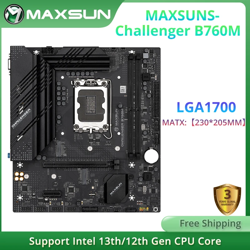 MAXSUN B760M Motherboard Socket LGA1700 For 13th 12th Gen Processors ...