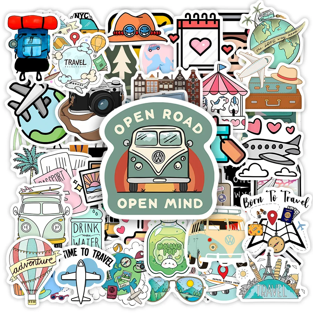 Cute-Cartoon-World-Travel-Stickers-DIY-Toy-Gift-Decorative-Graffiti ...