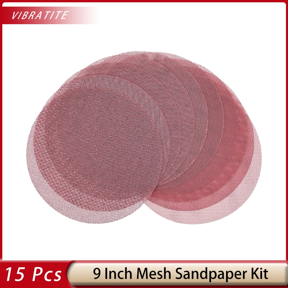 15Pcs 9 Inch 220mm Mesh Abrasive Hook and Loop Sand Paper Sanding Discs ...