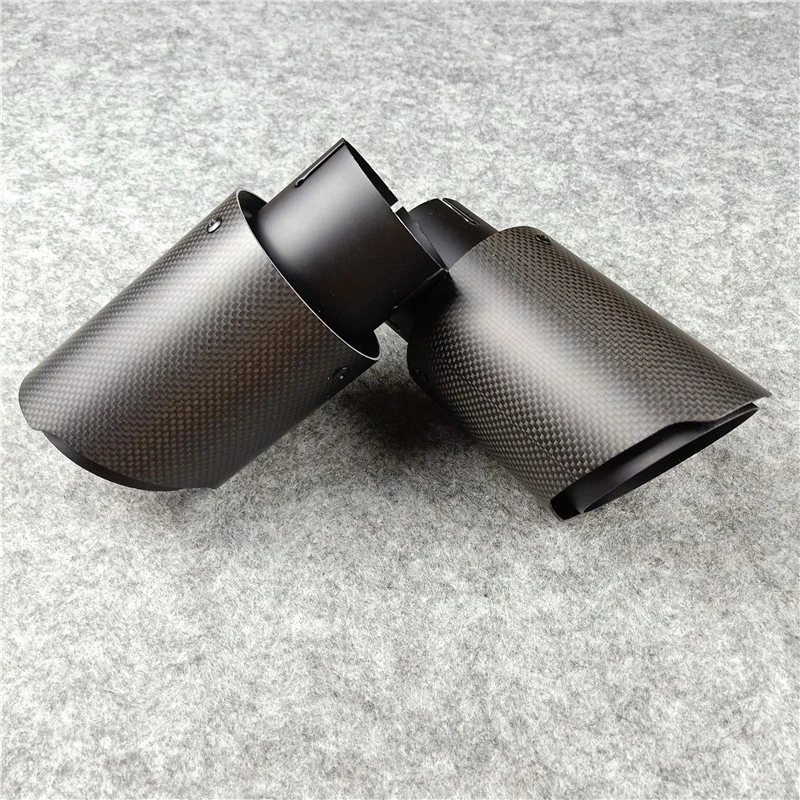 One-Piece-Universal-Carbon-Fiber-Exhaust-Tips-Titanium-Black-Stainless ...