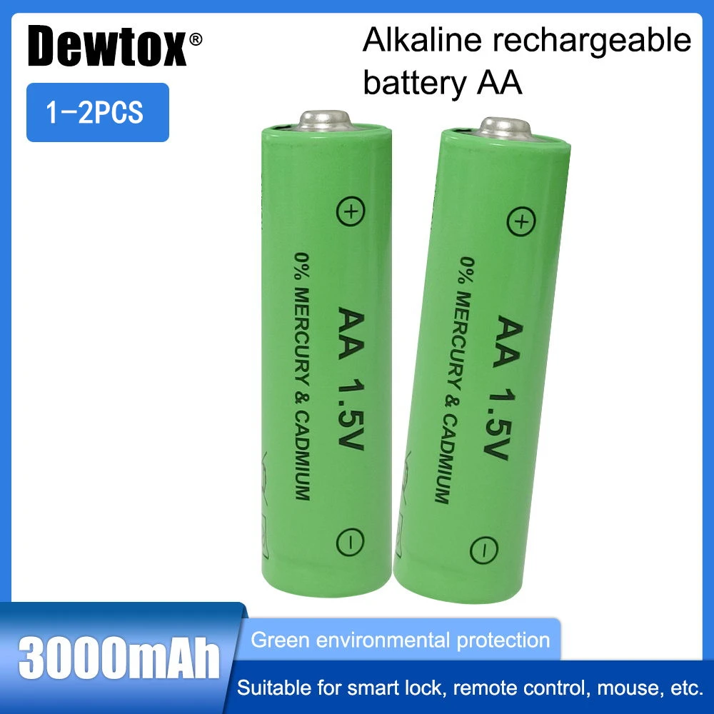 1-2pcs 100% New Brand Aa Battery 3000mah 1.5v Alkaline Aa Rechargeable ...
