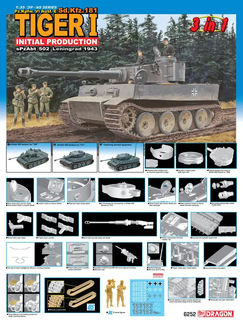 Dragon 6252 1/35 Tiger I s.Pz.Abt.502 Leningrad 1943