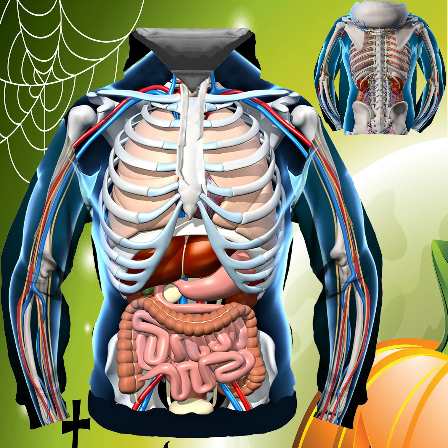 Mens-Fashion-Halloween-Hoodie-Horror-Human-Anatomy-3d-Printed ...