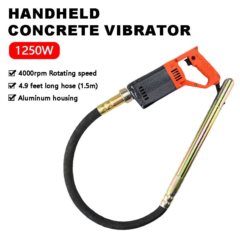 Handheld-Concrete-Vibrator-1250W-Electric-Vibrator-Vibrating-Tool-with ...