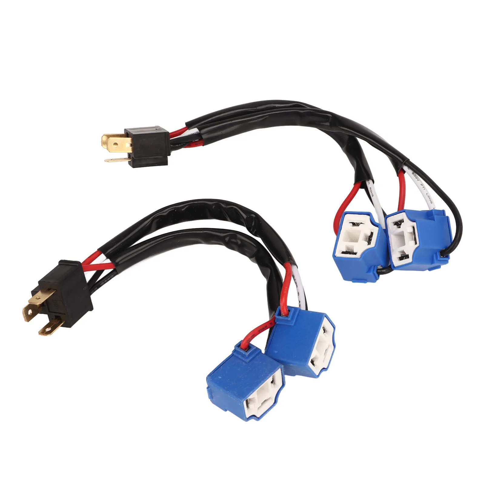 2 Pcs H4 9003 Wire Harness Sockets Male to Female 2 Way Headlight ...
