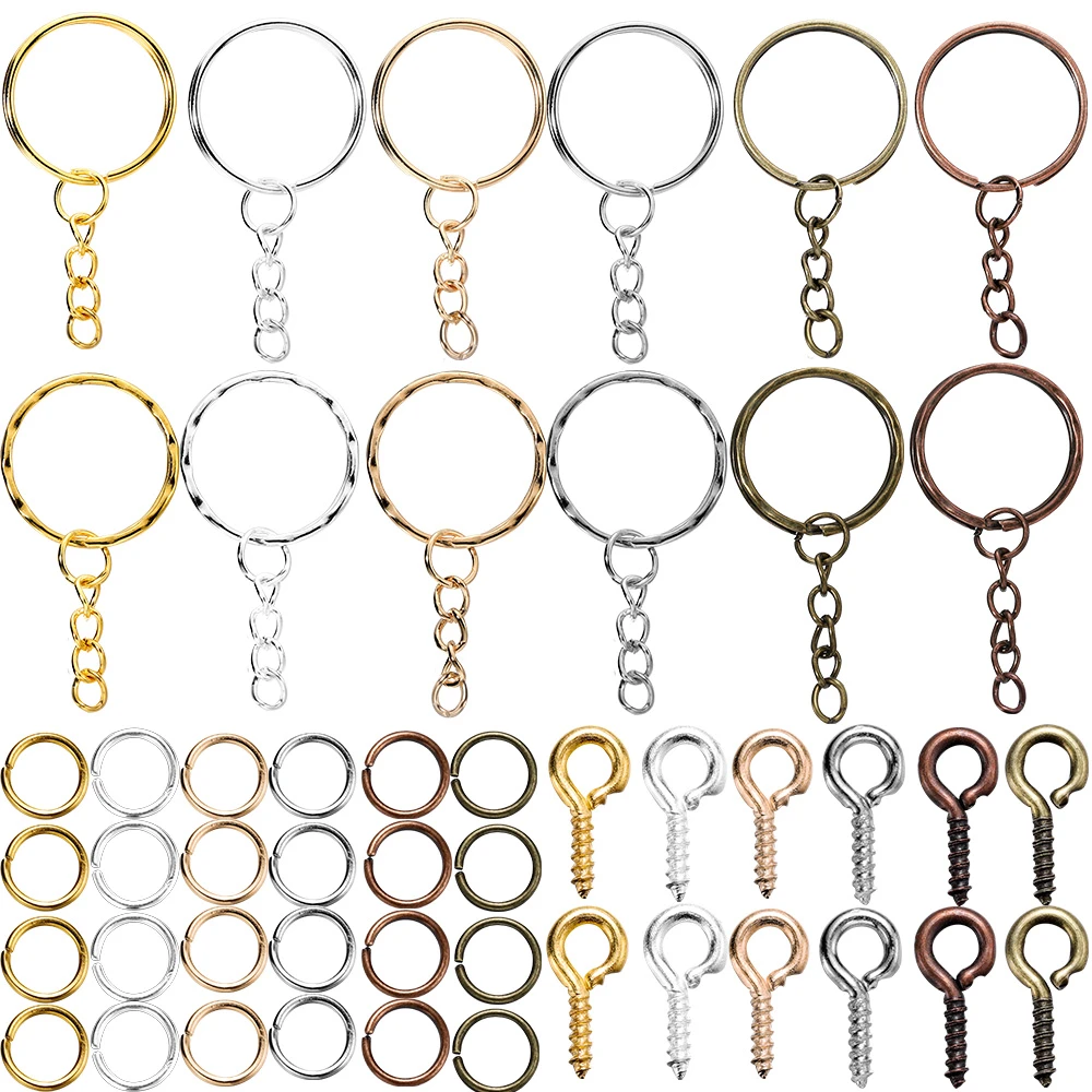 220/set Keychain Open Jump Rings Eye Pins Jewelry Making Accessories ...