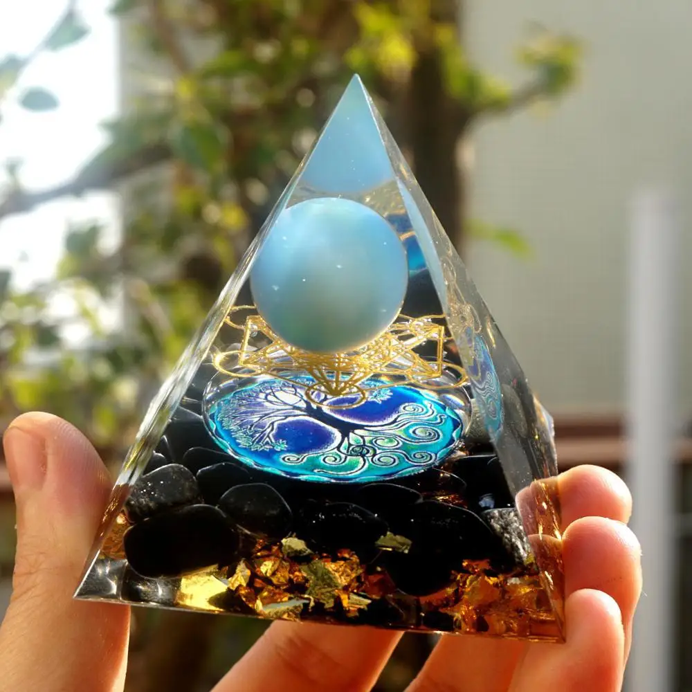 6MM Crystal Orgonite Pyramid Sculpture Meditation Art Craft Mold Orgone ...