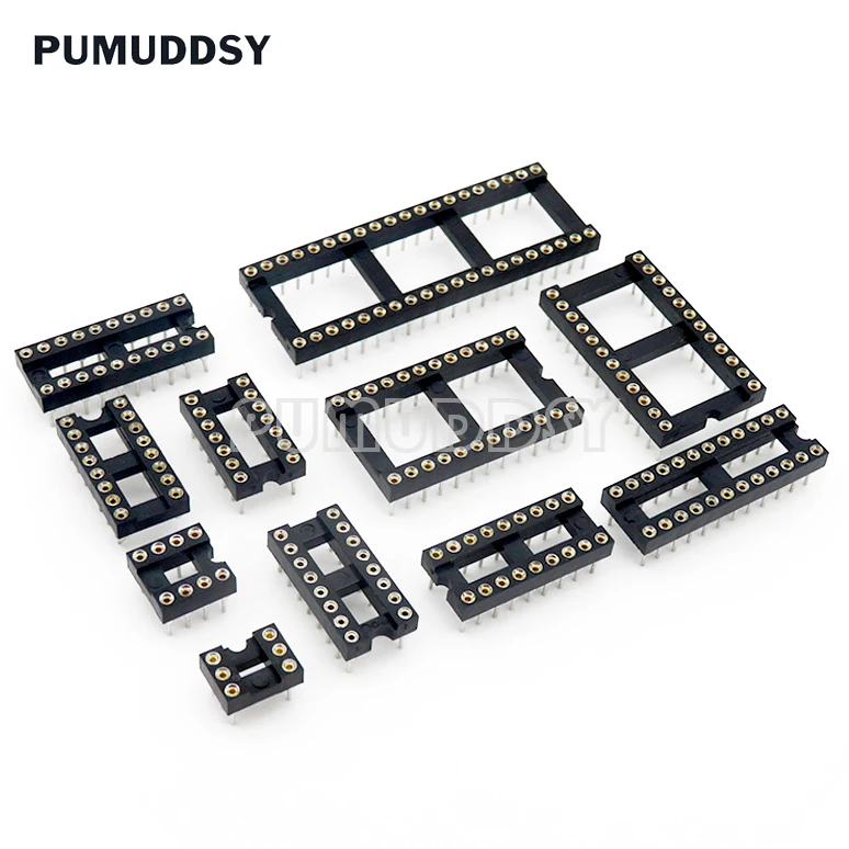 10pcs Round Hole IC Socket Connector DIP 6 8 14 16 18 20 24 28 40 Pin ...