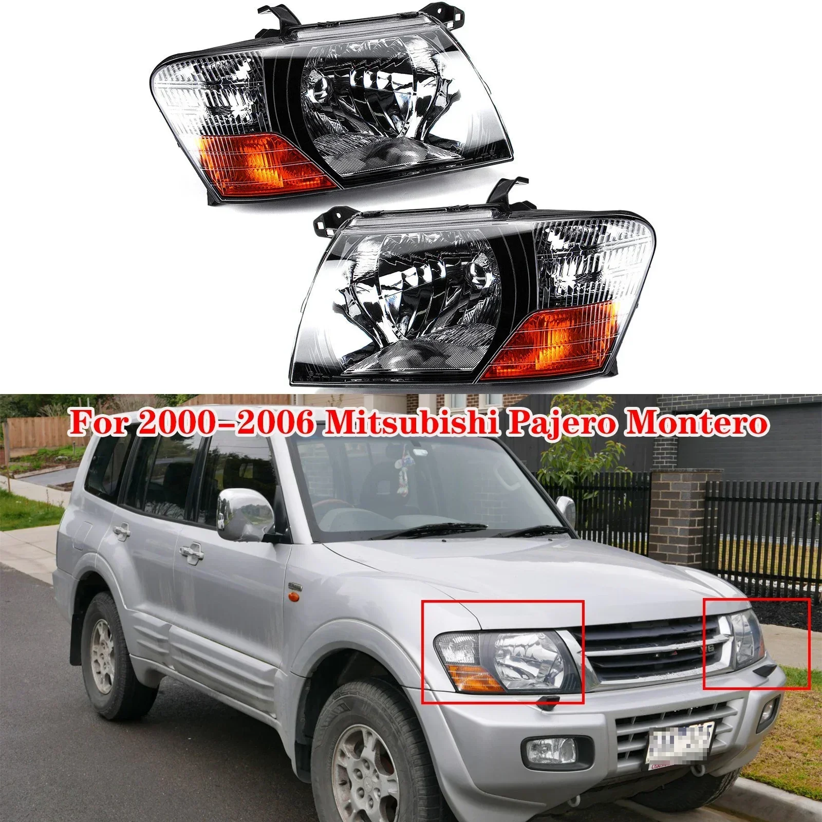 Head-Lamps-Headlight-Assembly-For-Mitsubishi-Pajero-Montero-2000-2001 ...