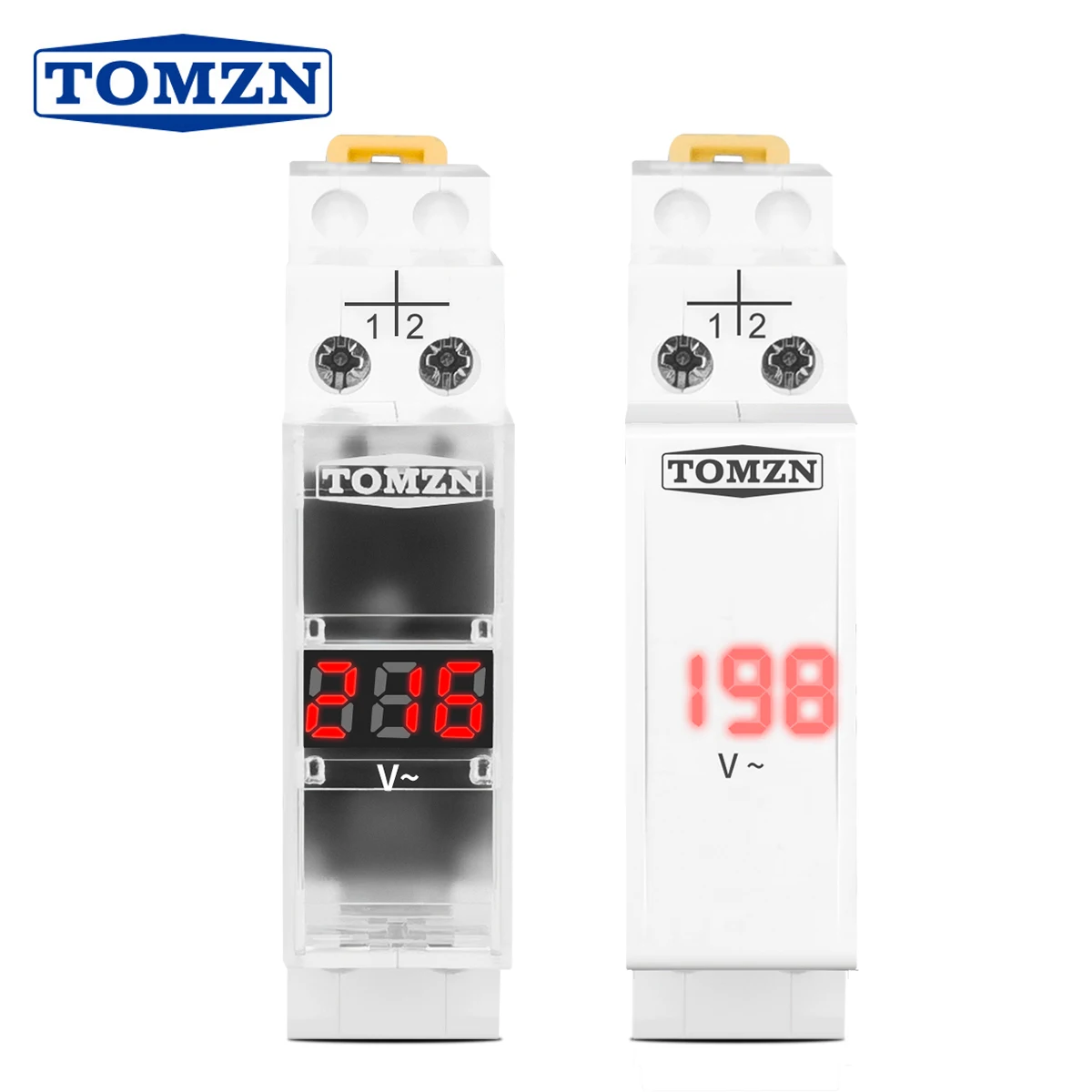 Din Rail Single Phase Voltage Meter Ac 40-500V Mini Modular Voltmeter ...