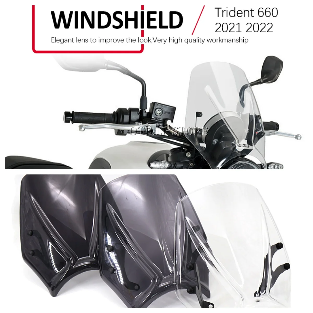 For Triumph Trident 660 2021 2022 New Motorcycle Windshield Acrylic ...