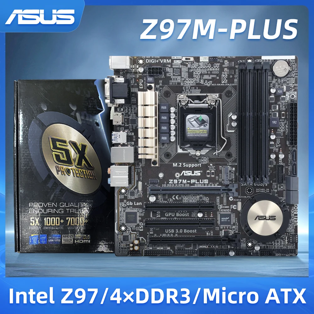 LGA-1150-motherboard-Asus-Z97M-PLUS-motherboard-Intel-Z97-DDR3-32GB-PCI ...