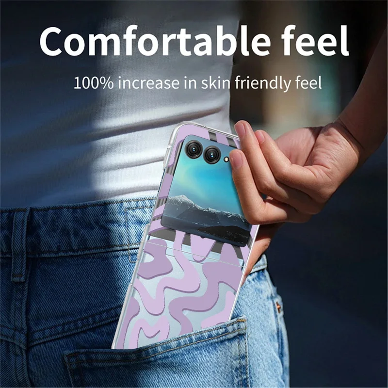 Stripe Pattern Shockproof Clear Folding Phone Case - Slim Transparent ...