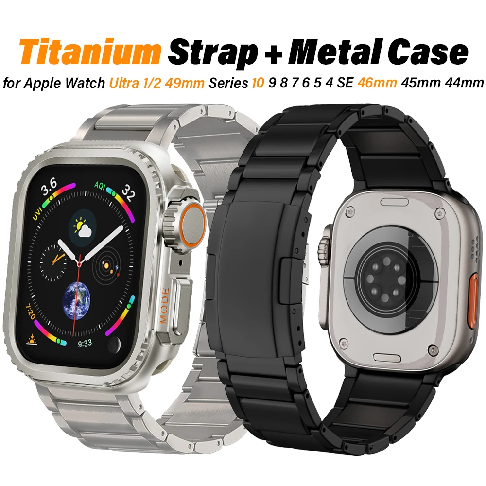 Men Titanium Band for Apple Watch Strap 49mm 46mm 45mm 44mm Replaced ...
