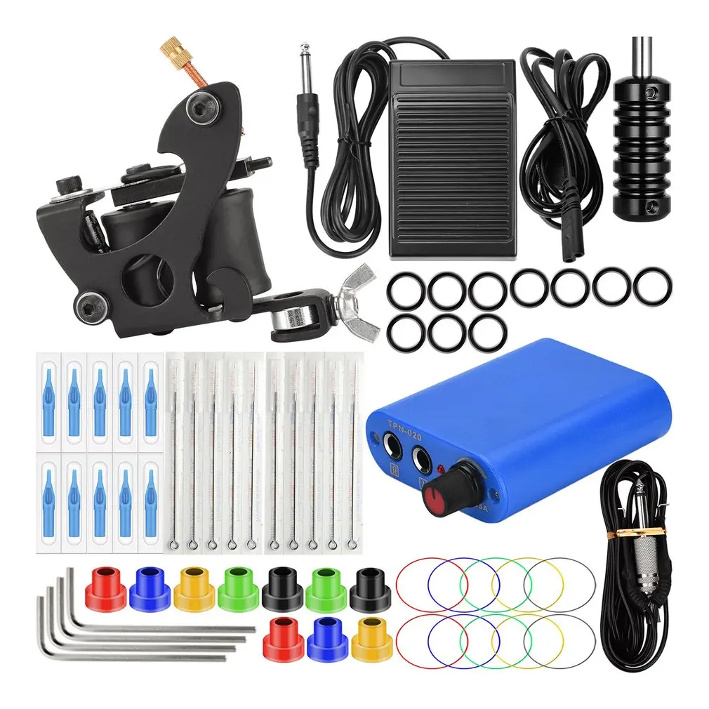 Tattoo Machine Kit Mini Electrical Gun Power Tattooing Pen Body Art ...