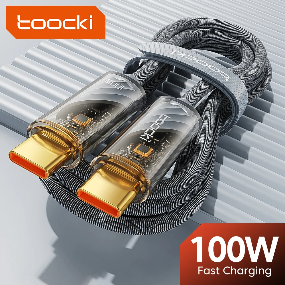 Toocki 100W 타입 C 고속 충전 데이터 케이블, 삼성 샤오미 휴대폰 태블릿 노트북용 USB C 고속 충전 데이터 케이블 ...