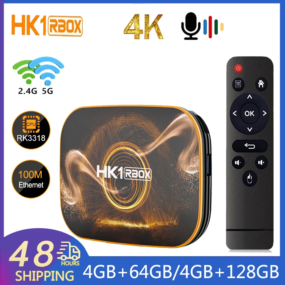 Smart Android 10 TV Box HK1 RBOX R1 RK3318 4K Memory 4G 32G 64G 128G ...