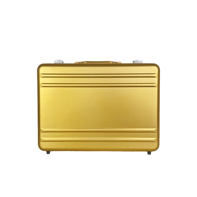 gold Aluminum Briefcase Attache Cases Men Laptop Metal Aluminum tool ...