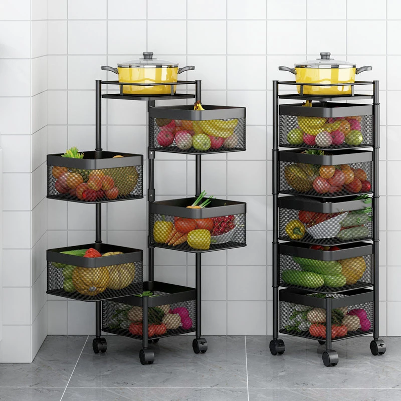 Kitchen-Rotating-Vegetable-Storage-Rack-Floor-Multi-layer-Corner-Rack ...