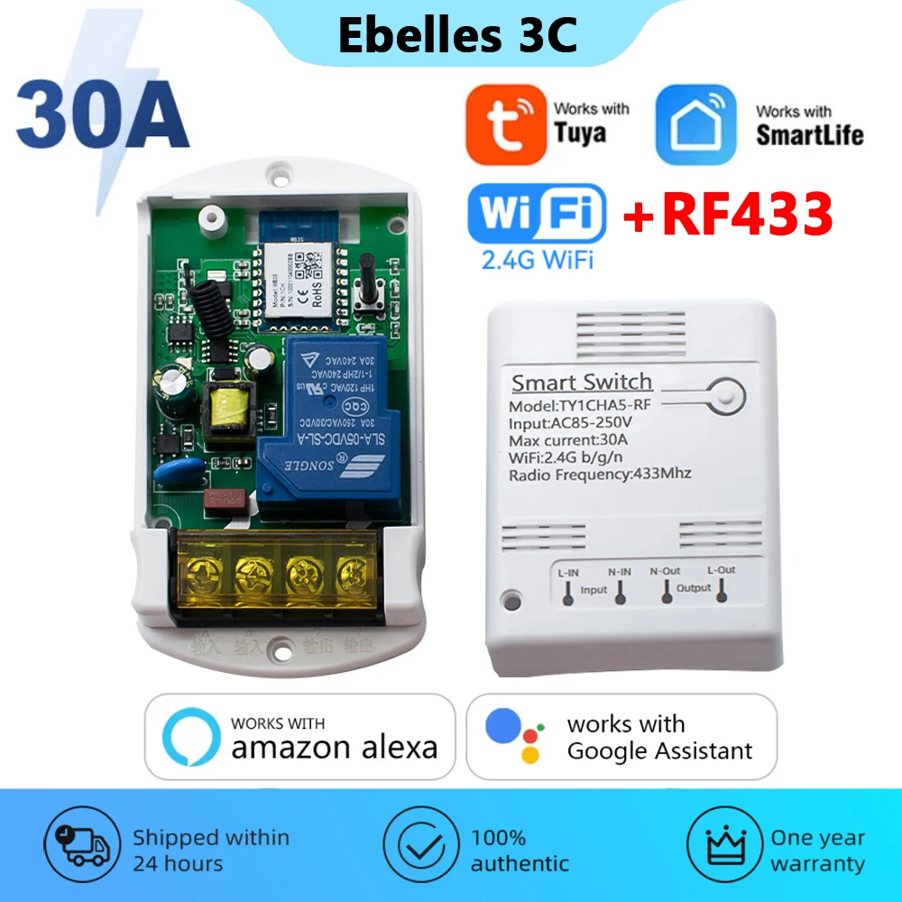 30A-RF433-Wifi-Smart-Switch-Smart-Home-Tuya-AC85-250V-High-power-Home ...