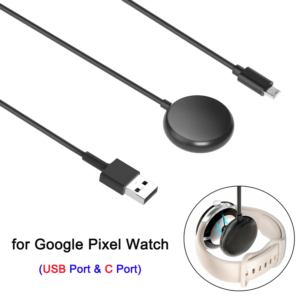 Charger for Google Pixel Watch Replacement Black USB C Pixel Watch ...