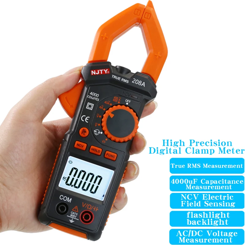 NJTY-208A-Smart-Clamp-Meter-High-Precision-Electrician-Multimeter ...
