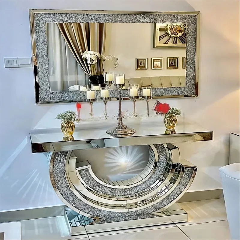 Table-console-avec-miroir-cristal-cras-diamant-meubles-de-maison ...