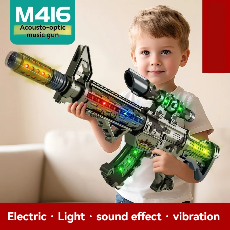 Children M416 Eight-tune Gun Toy with Vibration Sounds Lights ...