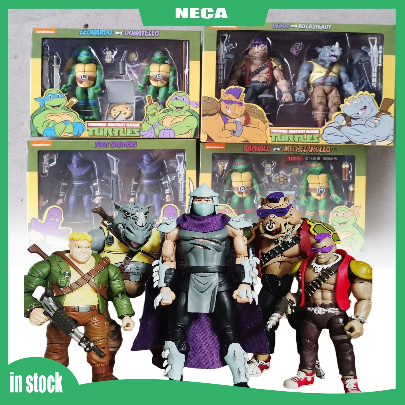 Neca-Turtles-Bebop-Rocksteady-Anime-Figurine-Action-Figure-Shredder ...