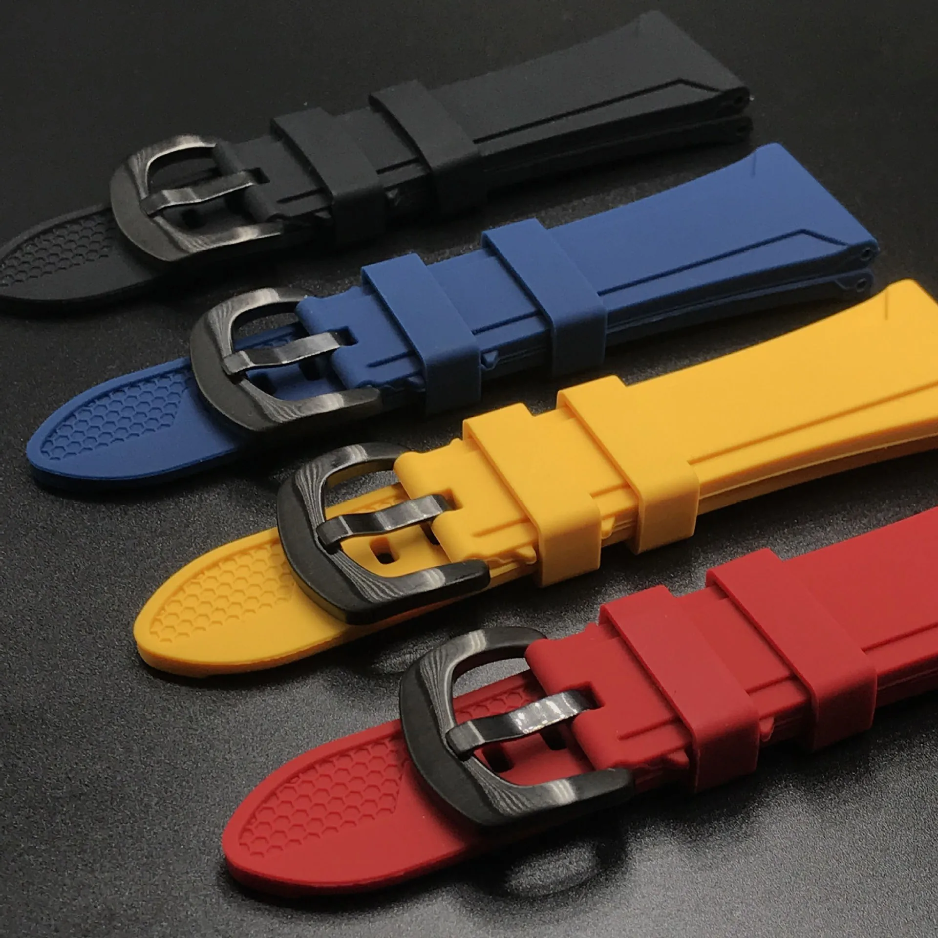 Alta qualidade silicone pulseira de relógio macio 22mm 24mm 26mm ...