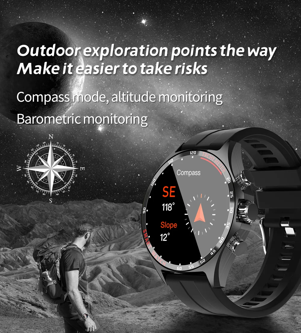 SK27 Business Smart Watch Men 1.58inch Bluetooth Call Compass NFC ...