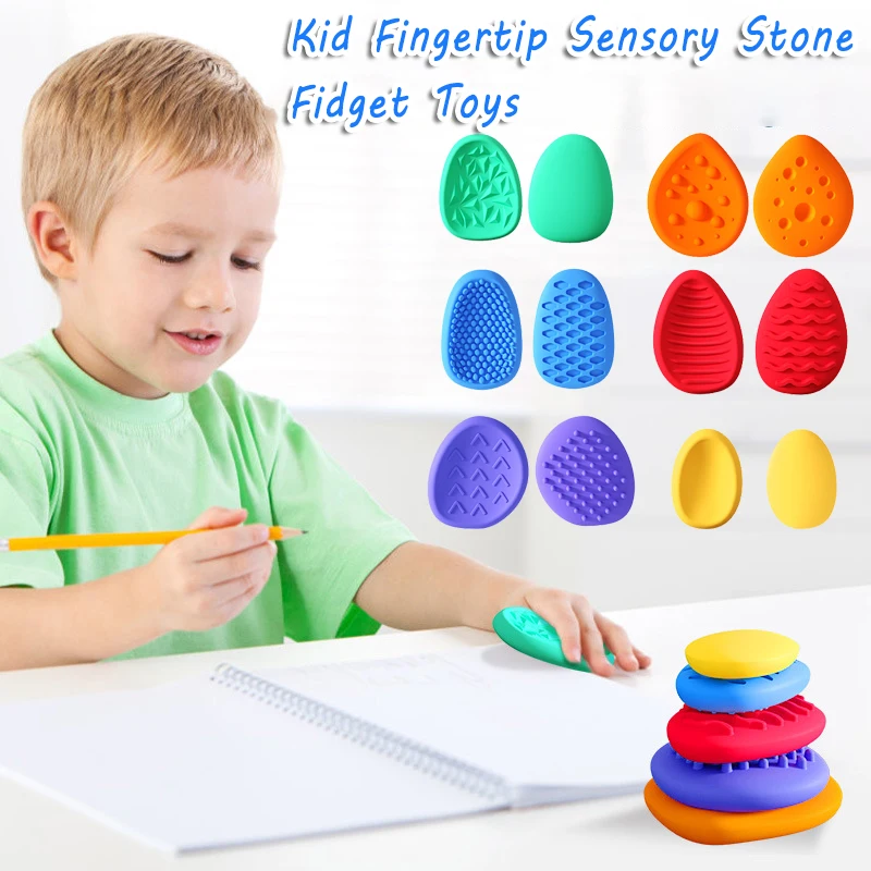 6PCS-Soft-Worry-Stone-Fidget-Toy-Autism-Kid-Calming-Sensory-Stone ...