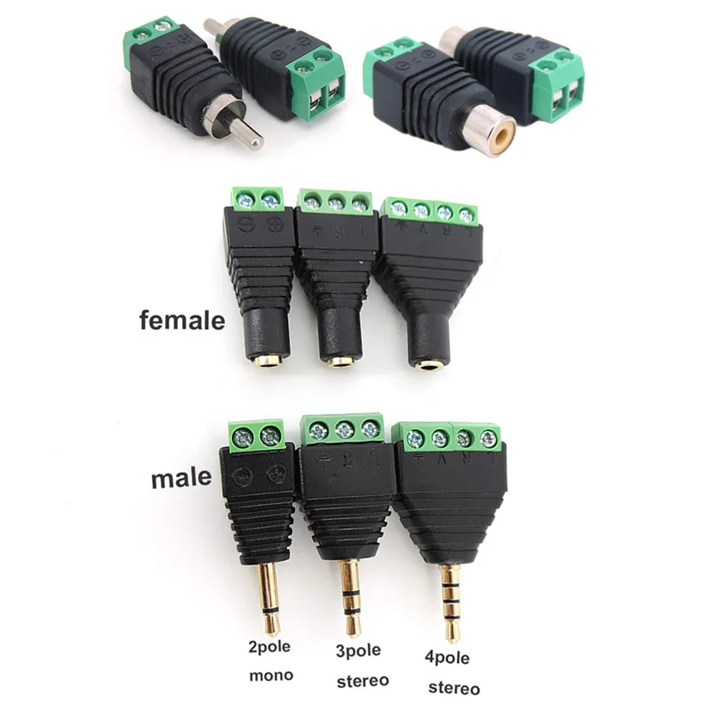 Earphone-Audio-2-3-4-Pole-3-5mm-jack-RCA-male-female-Connector-Terminal ...