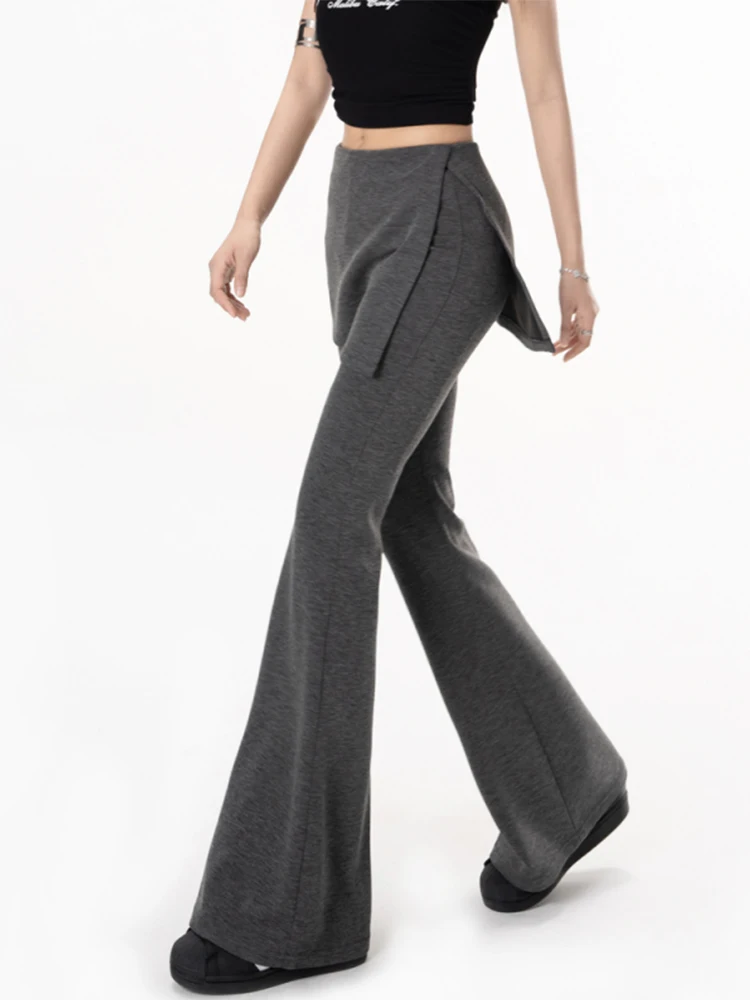 Women Yoga Pants High Waist Y2k Fake Two Pieces Soft Long Trousers ...