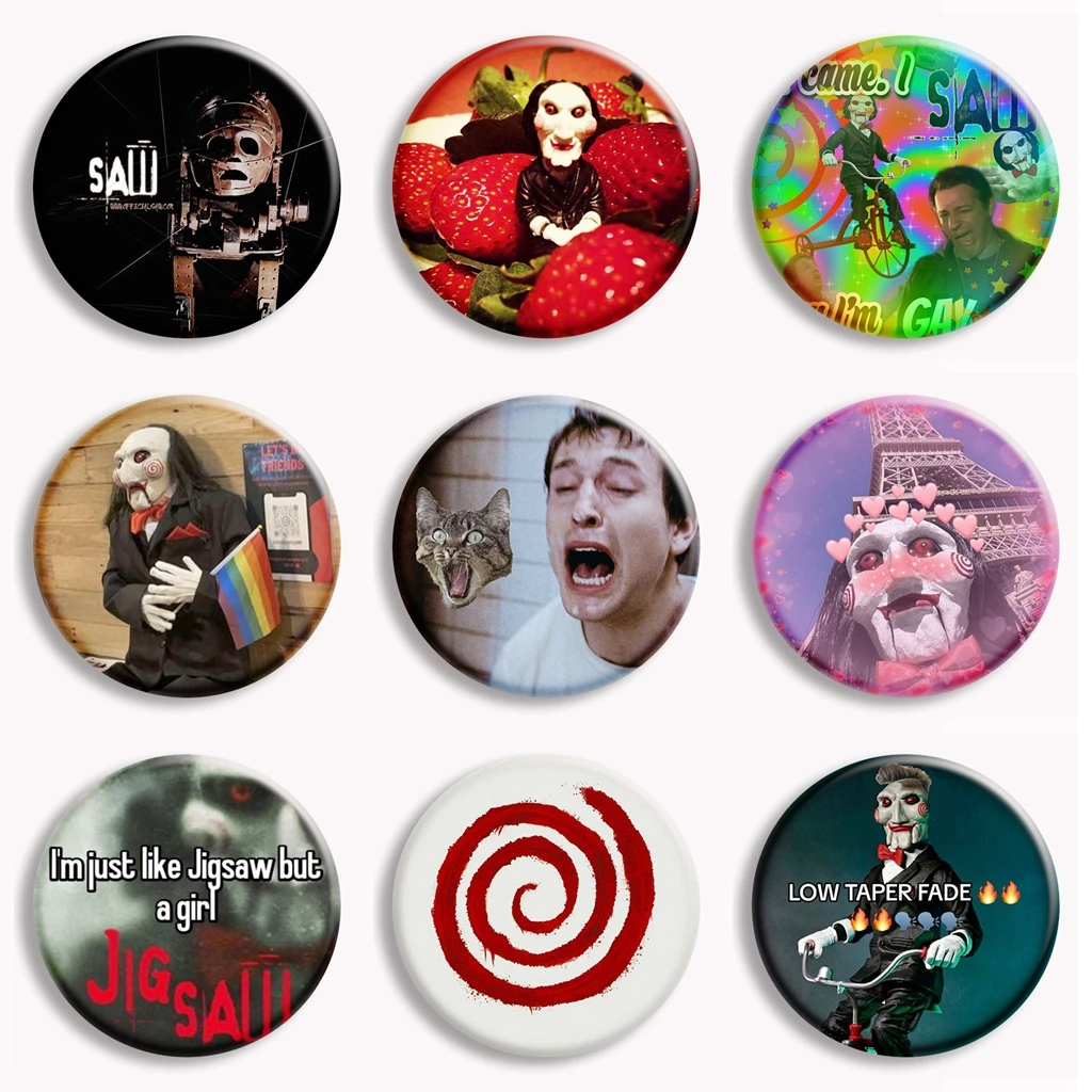 Classic-Horror-Movie-Saw-2004-Button-Pin-Funny-Adam-Meme-Cartoon-Brooch ...