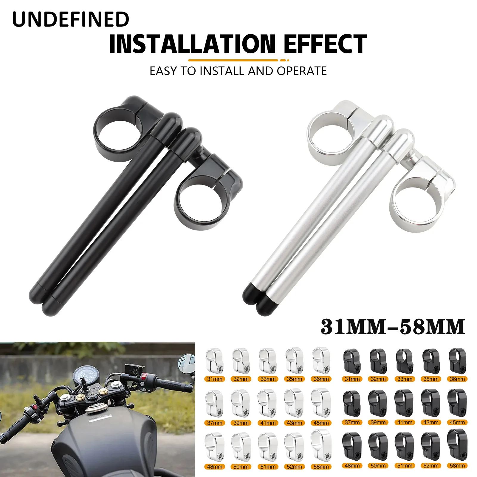 Motorcycle-31MM-58MM-45MM-51MM-52MM-Racing-Riser-Raised-Higher-Clipon ...